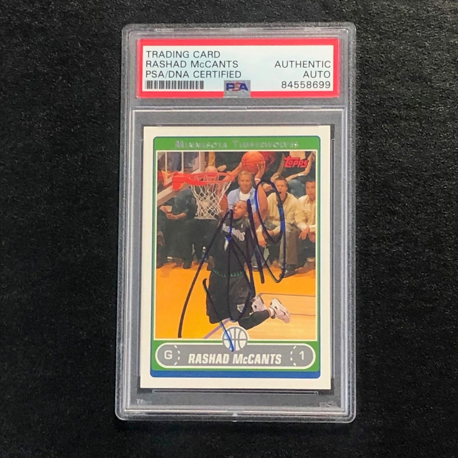2006-07 Topps #196 Rashad McCants Signed Card AUTO PSA Slabbed Minneso ...